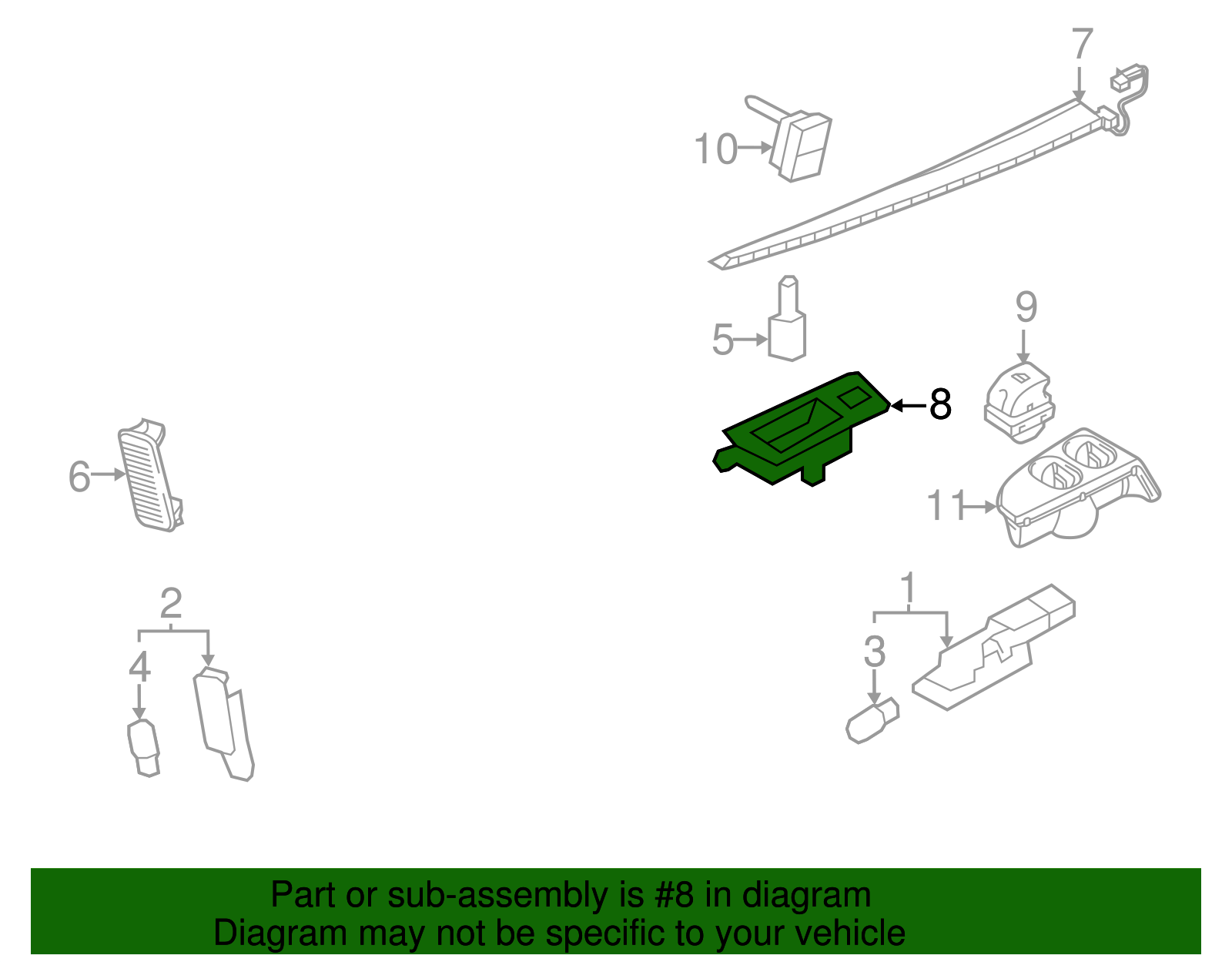 2009-2015 Audi Q7 Switch Panel 4L0-959-522-A-6PS | Audi OEM Parts Guy