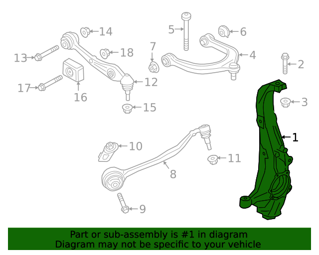 31-21-6-876-655 - Steering Knuckle 2021-2022 BMW X5 | AutoNationParts.com
