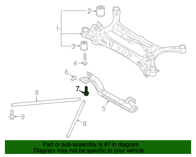 2008-2022 Audi Mount Bracket Lower Bolt N-906-484-02 | Genuine Audi Parts