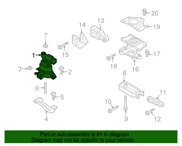 F2GZ-6038-A 2015-2018 Ford Motor Mount | Fairway Ford Parts