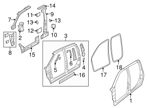2009-2019 Mopar Center Pillar Reinforced Reinforced Plate - Driver's ...