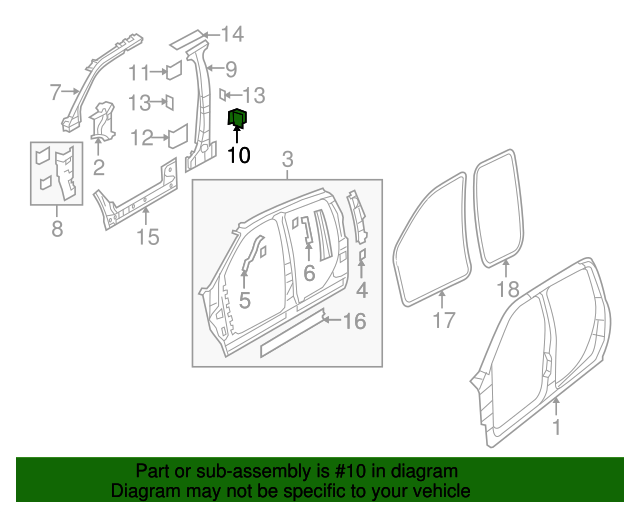 2009-2019 Mopar Center Pillar Reinforced Reinforced Plate - Driver's ...