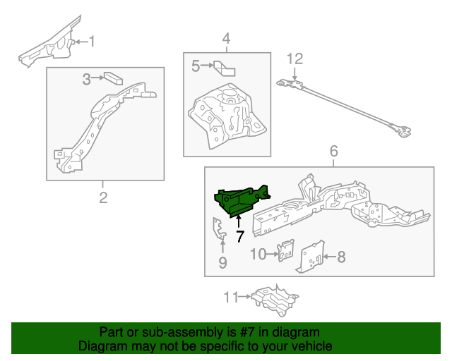 2015-2020 Acura TLX Box Set, L Side Frame 04609-TZ3-A00ZZ | Acura Parts ...