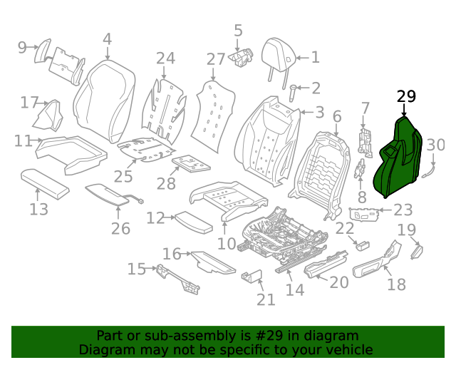 Genuine BMW 52-10-8-745-178 | Seat Back Panel | FREE Shipping on Most ...