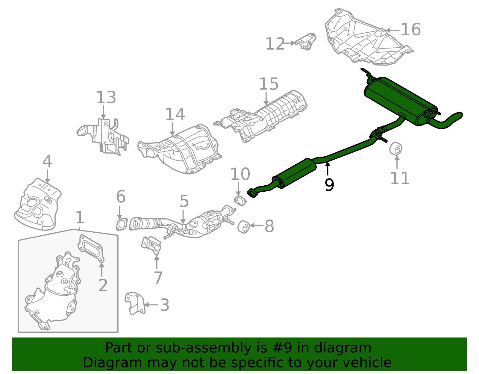 2022-2024 Mitsubishi Outlander Muffler & Pipe Assembly 20100W430P ...