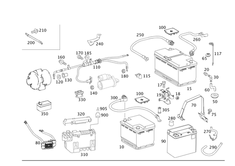 Battery, Starter/Alternator Cable for 2008 Mercedes-Benz CL63 AMG ...