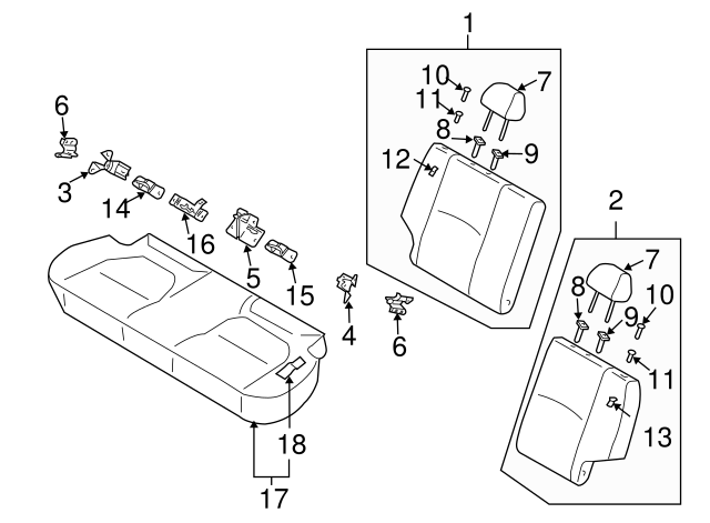 89792-FD190BT - Headrest Guide 2002-2005 Kia Rio | Kia.Parts Store