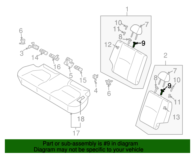 89791-FD190BT - Headrest Guide 2002-2005 Kia Rio | Kia.Parts Store
