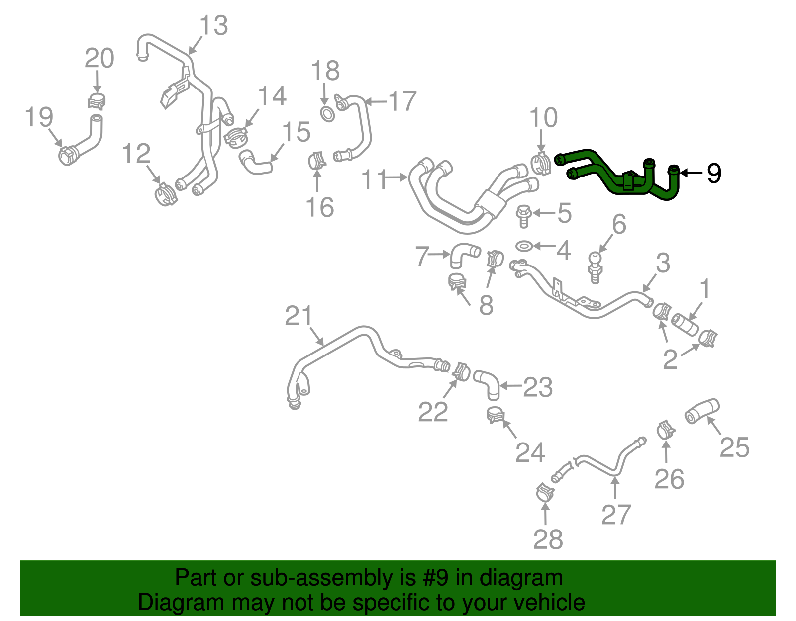 7L0-815-802-A - Water Manifold 2010-2012 Audi Q7 | Audi OEM Parts
