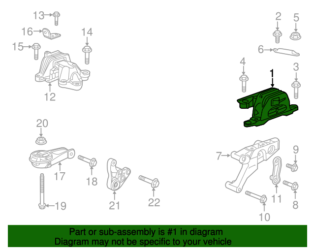 2016-2024 Chevrolet Malibu Engine Mount 84034329 GM | GMPartsDirect.com