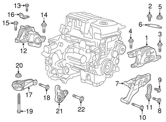 2016-2024 Chevrolet Malibu Engine Mount 84034329 GM | GMPartsDirect.com
