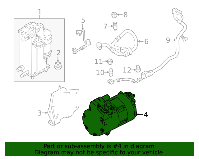 64529496145 - 2020-2022 BMW 745e xDrive Compressor (64-52-9-496-145 ...