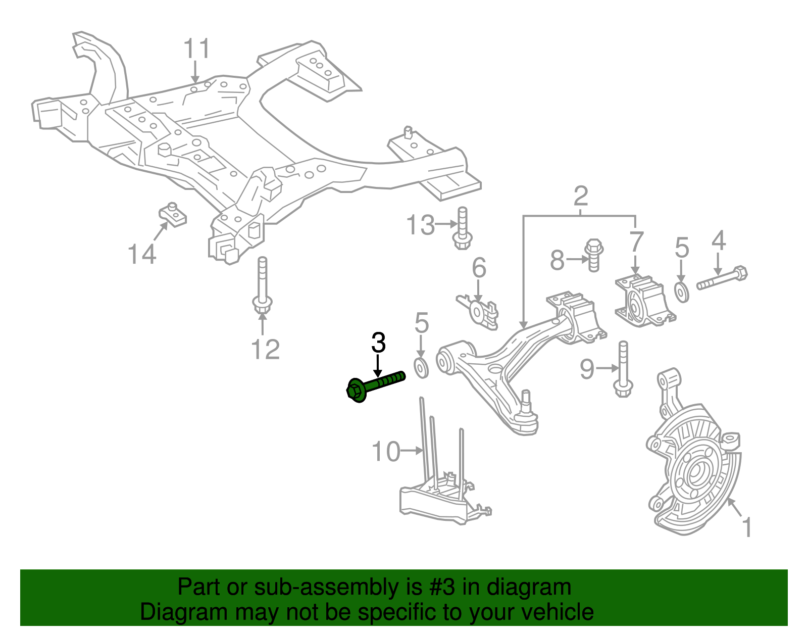 2014-2025 Mercedes-Benz Lower Control Arm Bolt 001-990-89-03 | Retail ...