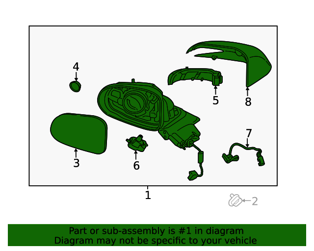 Genuine Mirror Assembly for 2021-2023 Hyundai Santa Fe | Part# 87610 ...