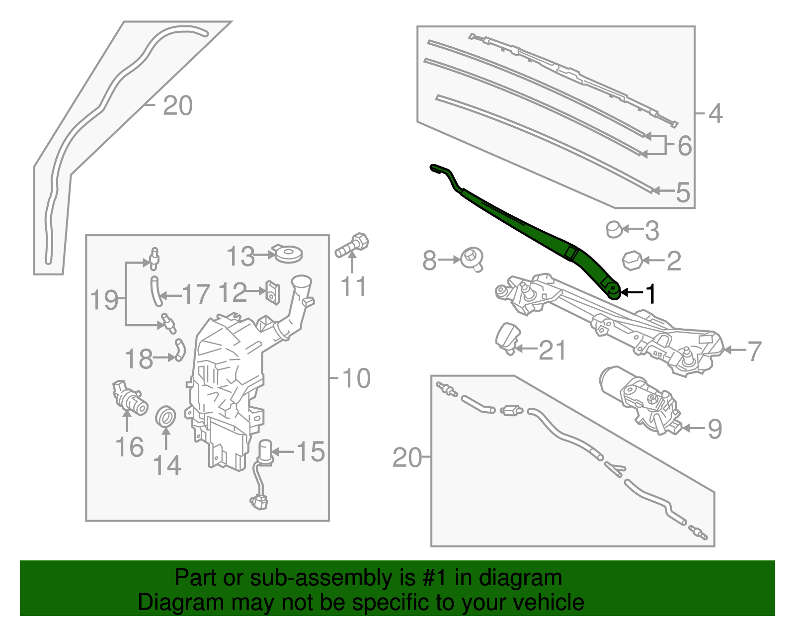 BBM5-67-321 - Wiper Arm 2010-2013 Mazda 3 | AutoNation Parts