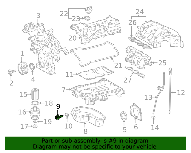 2016-2021 Toyota Engine Oil Drain Plug 90341-A0007 | Toyota Parts Center