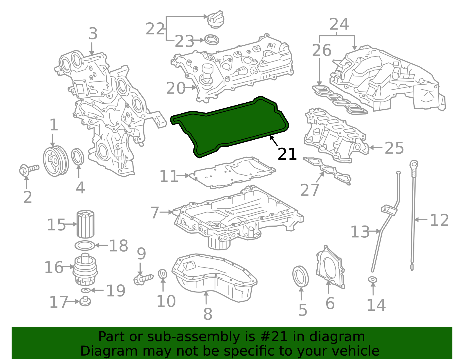 11214-0P010 - Engine Valve Cover Gasket (Left) - 2016-2024 Toyota | OEM ...