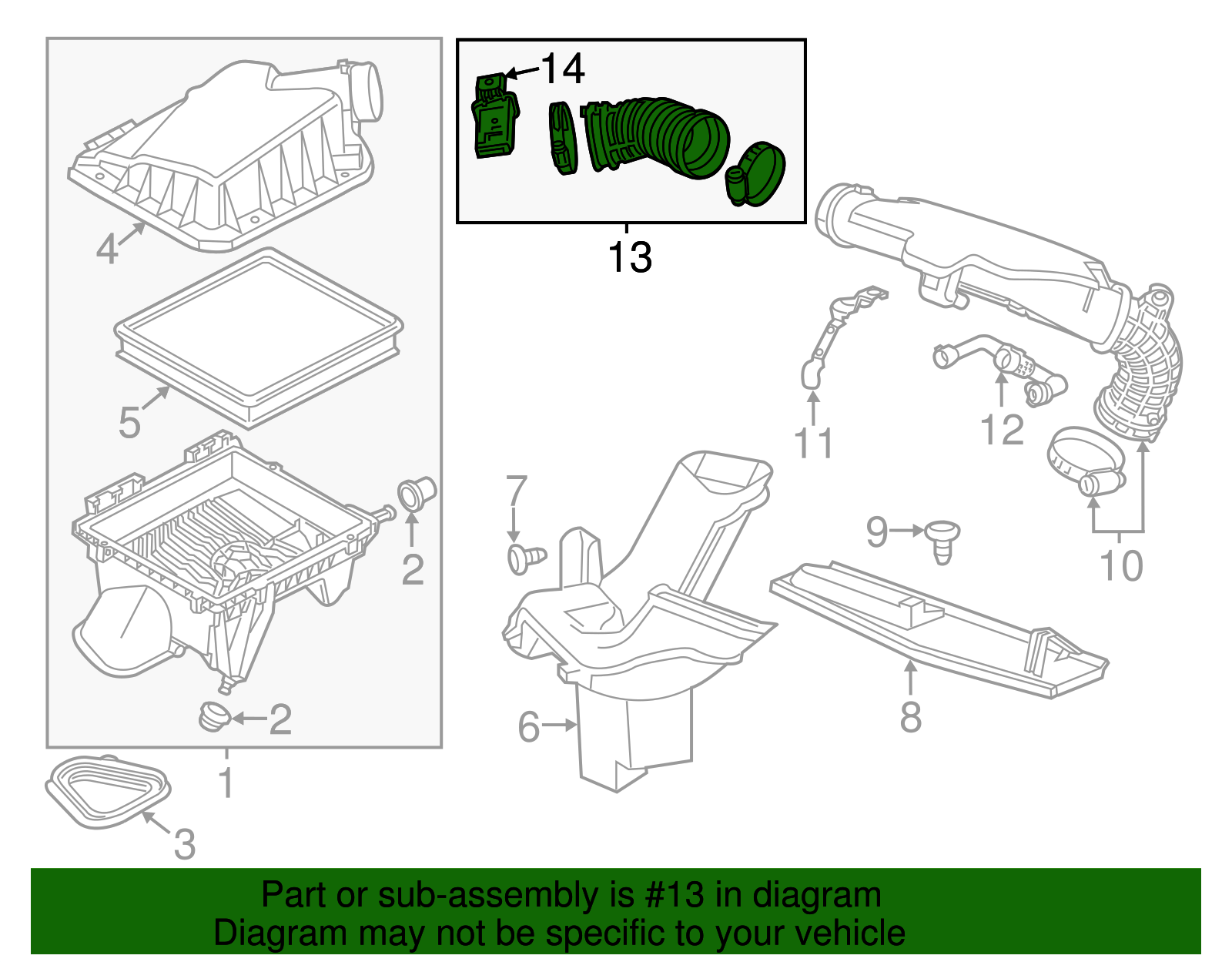 20917831 - Air Cleaner Outlet Duct 2013-2016 Chevrolet | Chevrolet ...