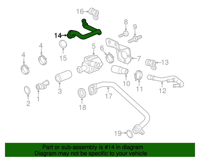 2017-2020 Porsche Panamera Heater Hose PAE-819-314-H | Sunset Porsche Parts
