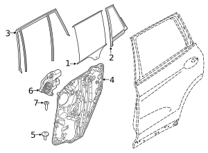 51-35-7-431-135 - Window guide, left rear door 2019-2024 BMW X7 ...