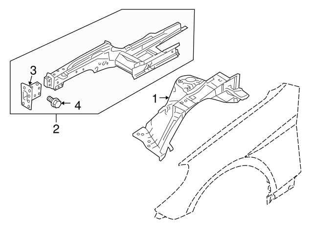 2010-2012 Hyundai Genesis Coupe Apron Assembly 64502-2M000 | QuirkParts