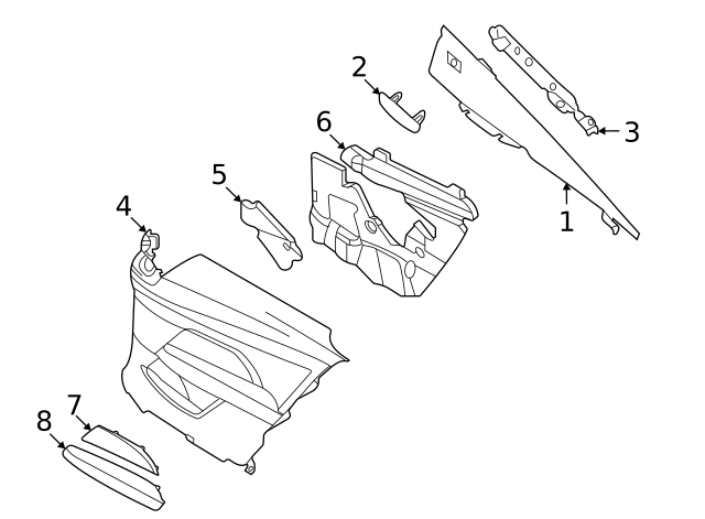 51-43-9-472-815 - Interior Quarter Panel Trim Panel 2021-2024 BMW ...