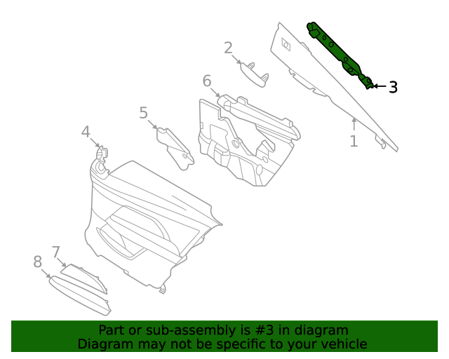 51-43-7-433-498 - Bracket, column C cover, right 2019-2024 BMW ...
