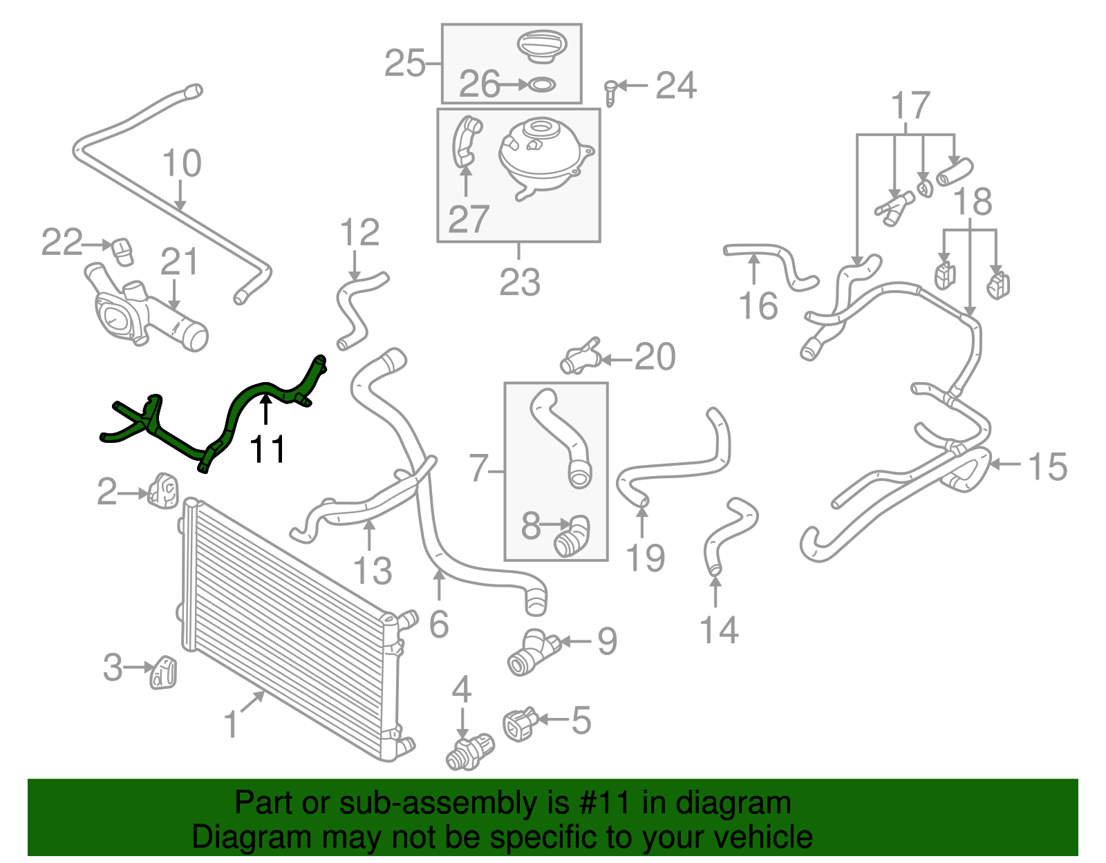 1998-2006 Volkswagen Water Pipe 06A-121-065-AR | Wolfsburg Parts Direct