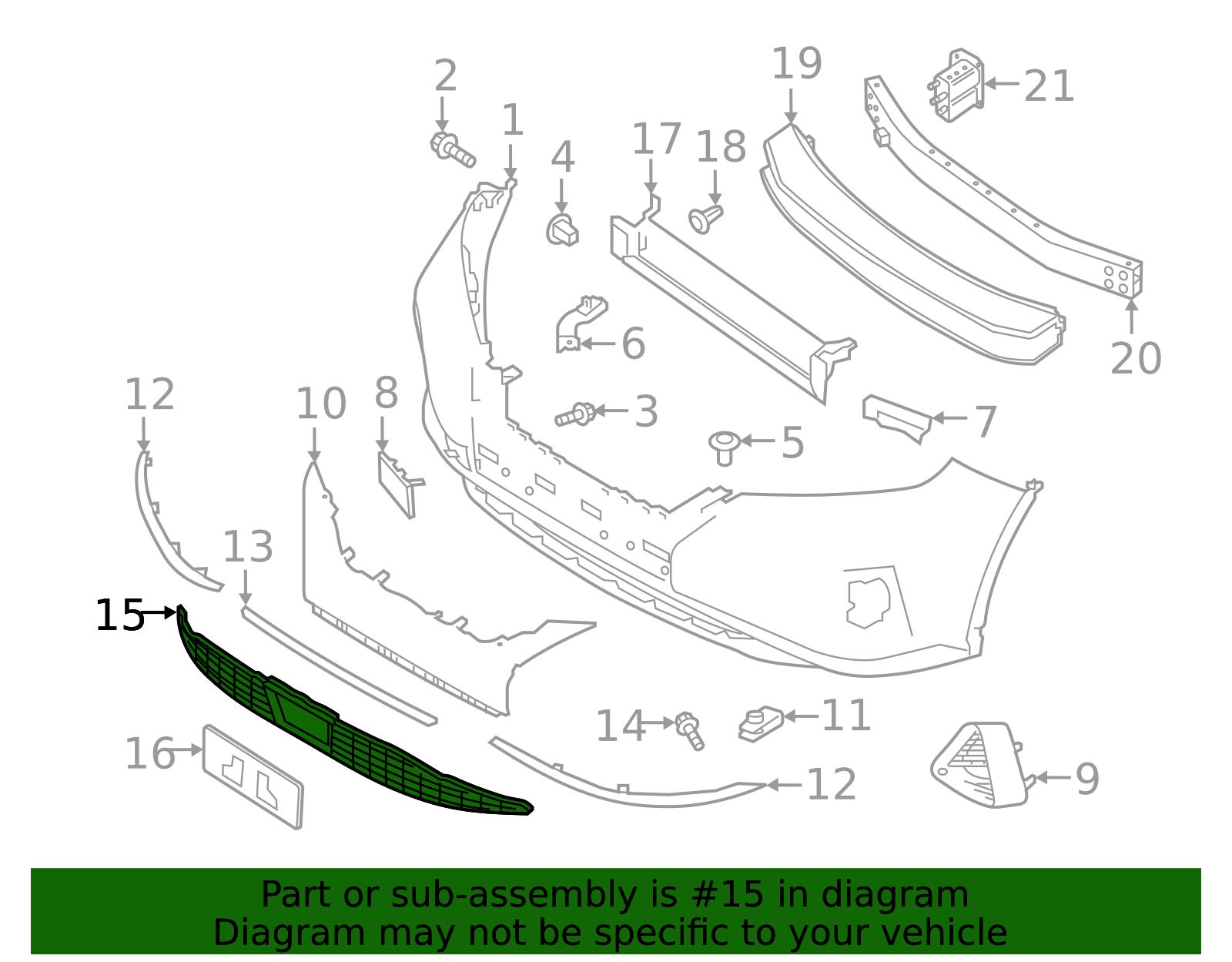 62259-9UF0A - Lower Grille 2019-2024 Nissan Murano | Nissan Parts ...