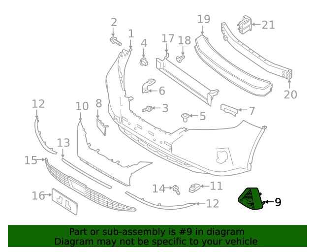 Finisher Front Bumper 62256-9UF0C | Nissan Parts Store