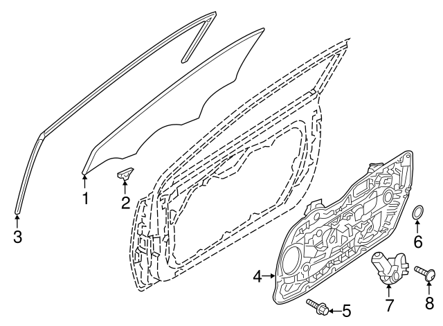 Genuine Window Motor for 2013-2014 Hyundai Elantra Coupe | Part# 82450 ...