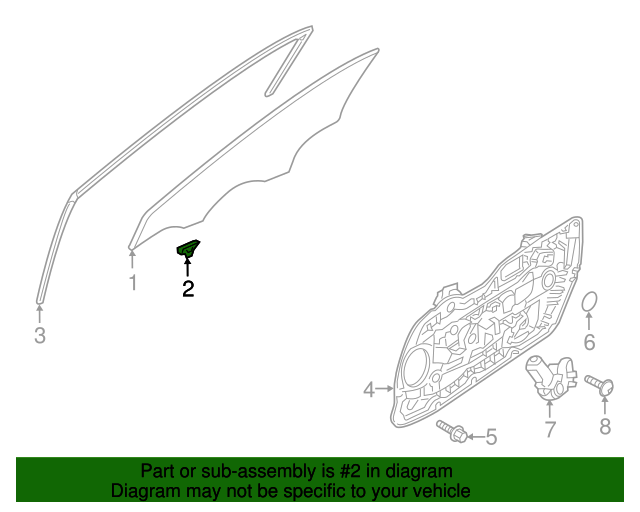 2013-2014 Hyundai Elantra Coupe Door Glass Holder 83412-3X200 | Hyundai ...