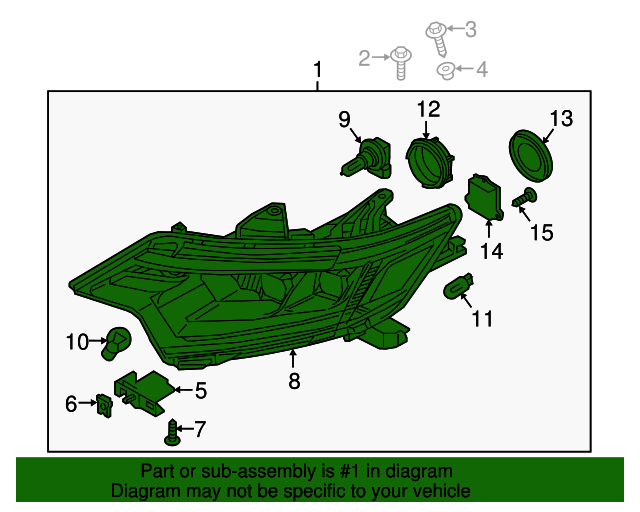 8301D249 - Headlamp Assembly 2017-2018 Mitsubishi | Mitsubishi Direct Parts