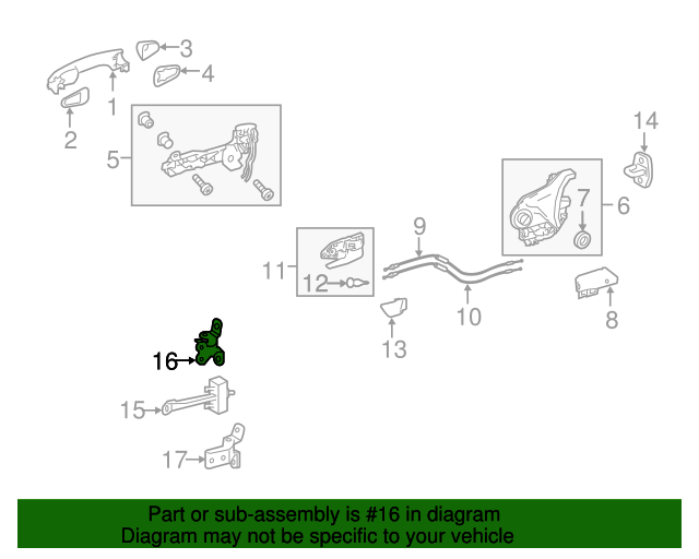 2009-2024 Toyota Upper Hinge 68760-06010 | Toyota Parts Center