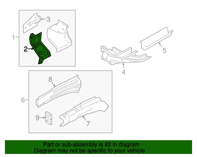 2014-2024 Mitsubishi Gusset 5220G502 | Mitsubishi Parts Warehouse ...
