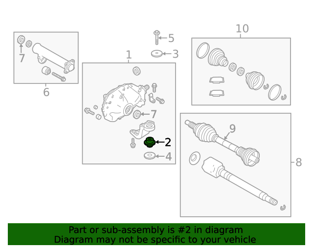 LR033265 - Differential Insulator 2013-2023 Land Rover | Land Leaping ...