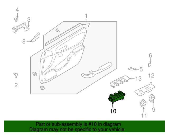 1998-2001 Subaru Impreza Window Switch 83081FA180 | Subaru Parts Store