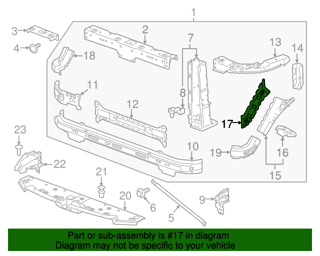 Genuine OEM Driver Side Front End Sheet Metal Diagonal Brace ...