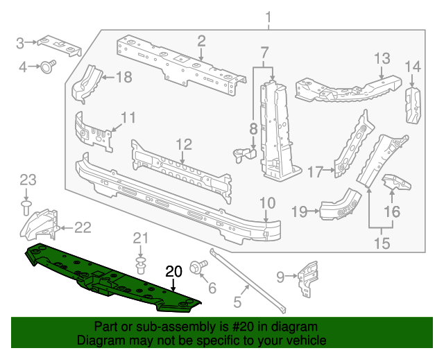 2015-2022 GMC Canyon Front Compartment Front Sight Shield 23316877 GM ...
