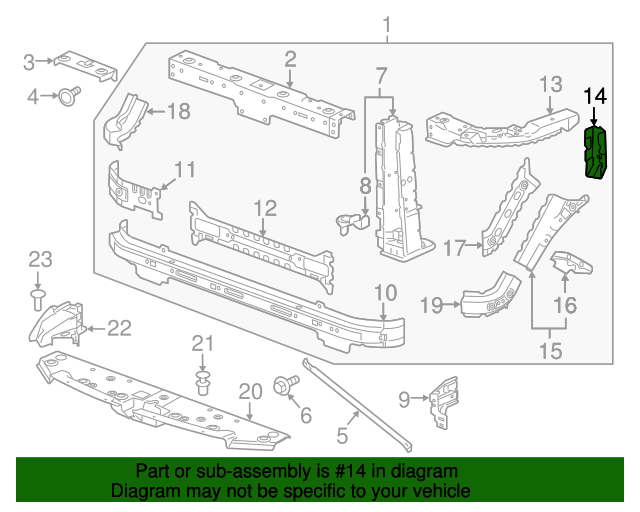 2015-2022 GM Radiator Support Tie Bar Bracket 22900147 GM ...