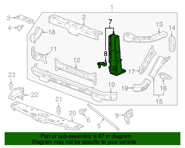 84023467 - Passenger Side Radiator Support Reinforcement 2015-2022 GM ...