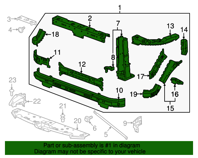 2015-2022 GM Front End Upper Tie Bar 84023465 GM | GMPartsDirect.com