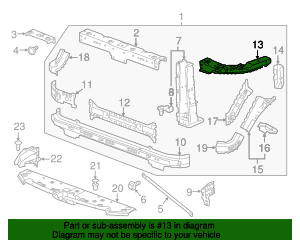 2015-2022 GM Passenger Side Front End Upper Tie Bar 23214539 GM ...