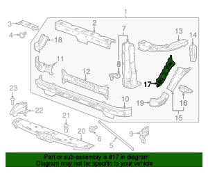 2015-2022 GM Passenger Side Front End Sheet Metal Diagonal Brace ...