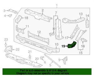 2015-2022 GM Front End Upper Tie Bar Reinforcement 22900109 ...