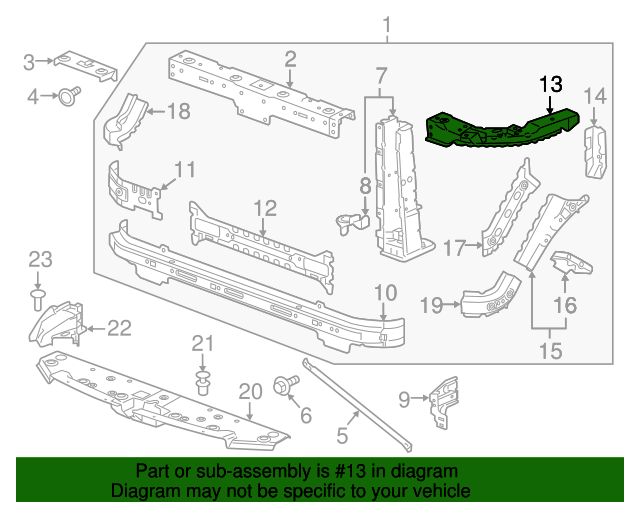 2015-2022 GM Driver Side Front End Upper Tie Bar 23214540 GM ...