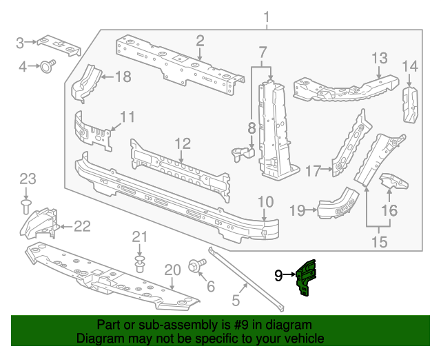 2015-2022 GM Driver Side Headlamp Bracket 22891633 GM | GMPartsDirect.com
