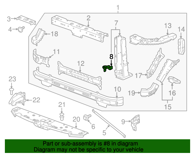 2015-2022 GM Side Reinforced Bracket - Driver's Side (LH) 23440838 ...