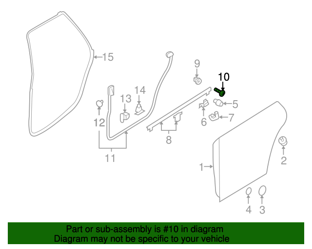 2005-2020 Subaru Belt Weather-Strip Screw 904510043 | TascaParts.com