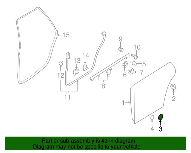 909230046 - Door Shell Grommet - 2005-2021 Subaru | World OEM Parts Subaru